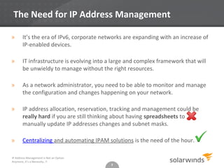 IP Address Management Is Not An Option Anymore, It’s A Necessity | PPT