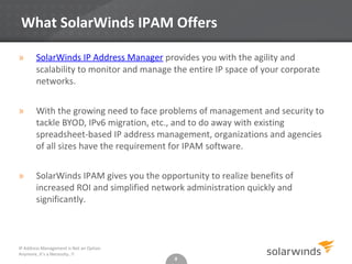 IP Address Management Is Not An Option Anymore, It’s A Necessity | PPT