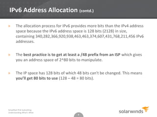 Simplified IPv6 Subnetting. Understanding What’s What. | PPT