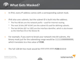 Simplified IPv6 Subnetting. Understanding What’s What. | PPT