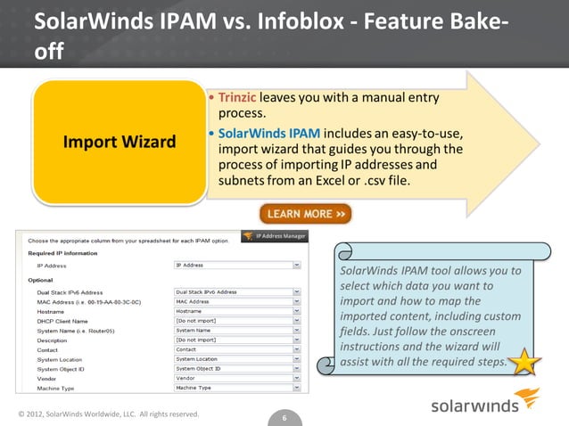 Top 5 Reasons To Consider SolarWinds IPAM Over Infoblox | PPT
