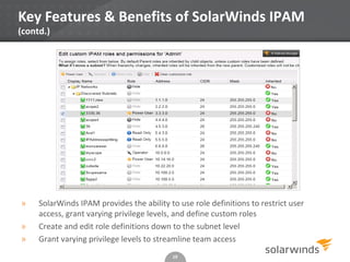 SolarWinds IPAM vs MS Win Server 2012 | PPT