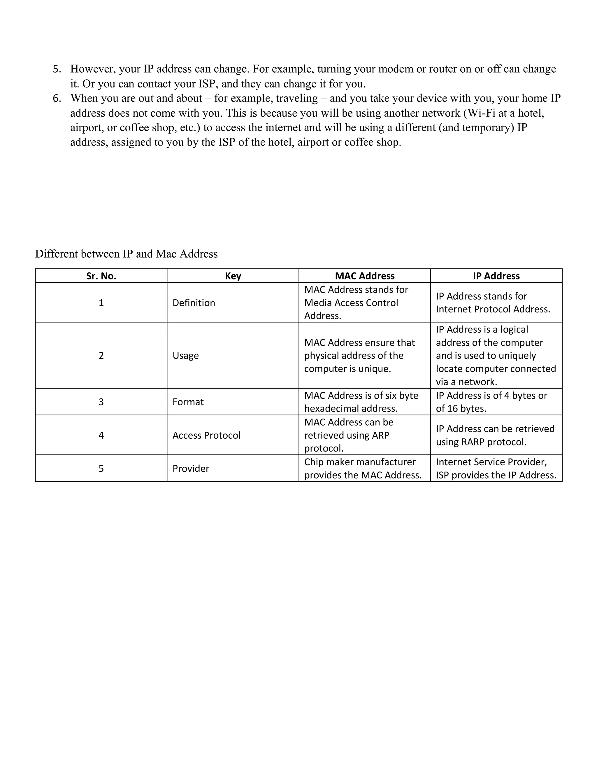 Ip and mac address | PDF