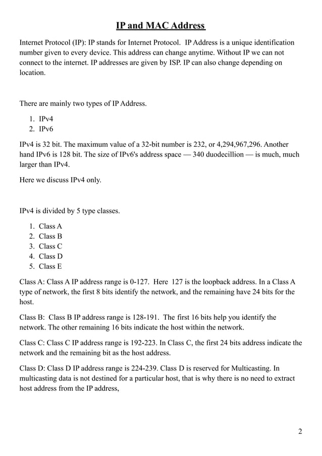 IP and MAC Address | PDF | Internet | Computing