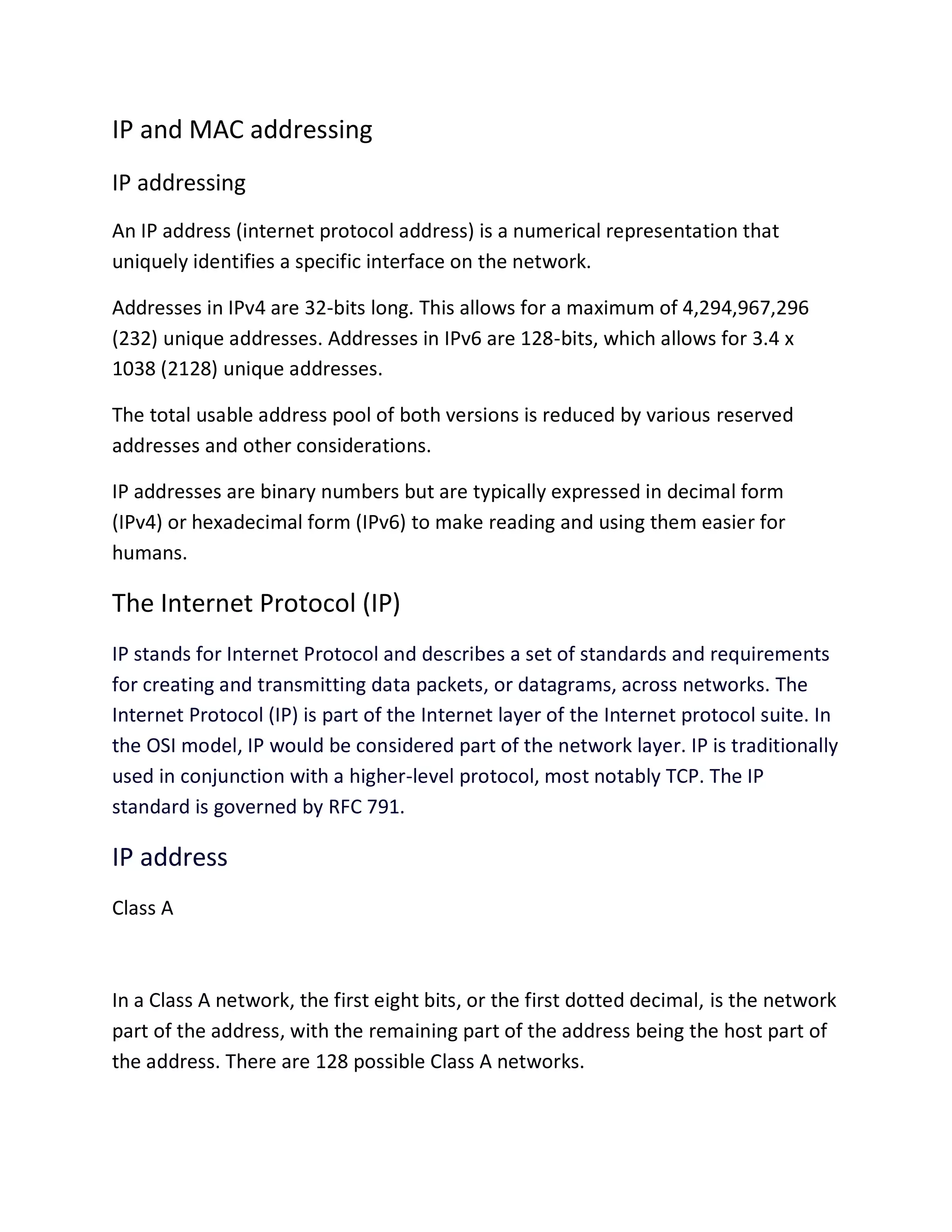 Ip and mac addressing | PDF