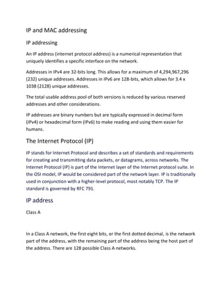 Ip and mac addressing | PDF