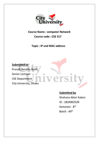 IP and MAC addressing | PDF