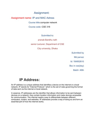 Ip and mac adress | PDF