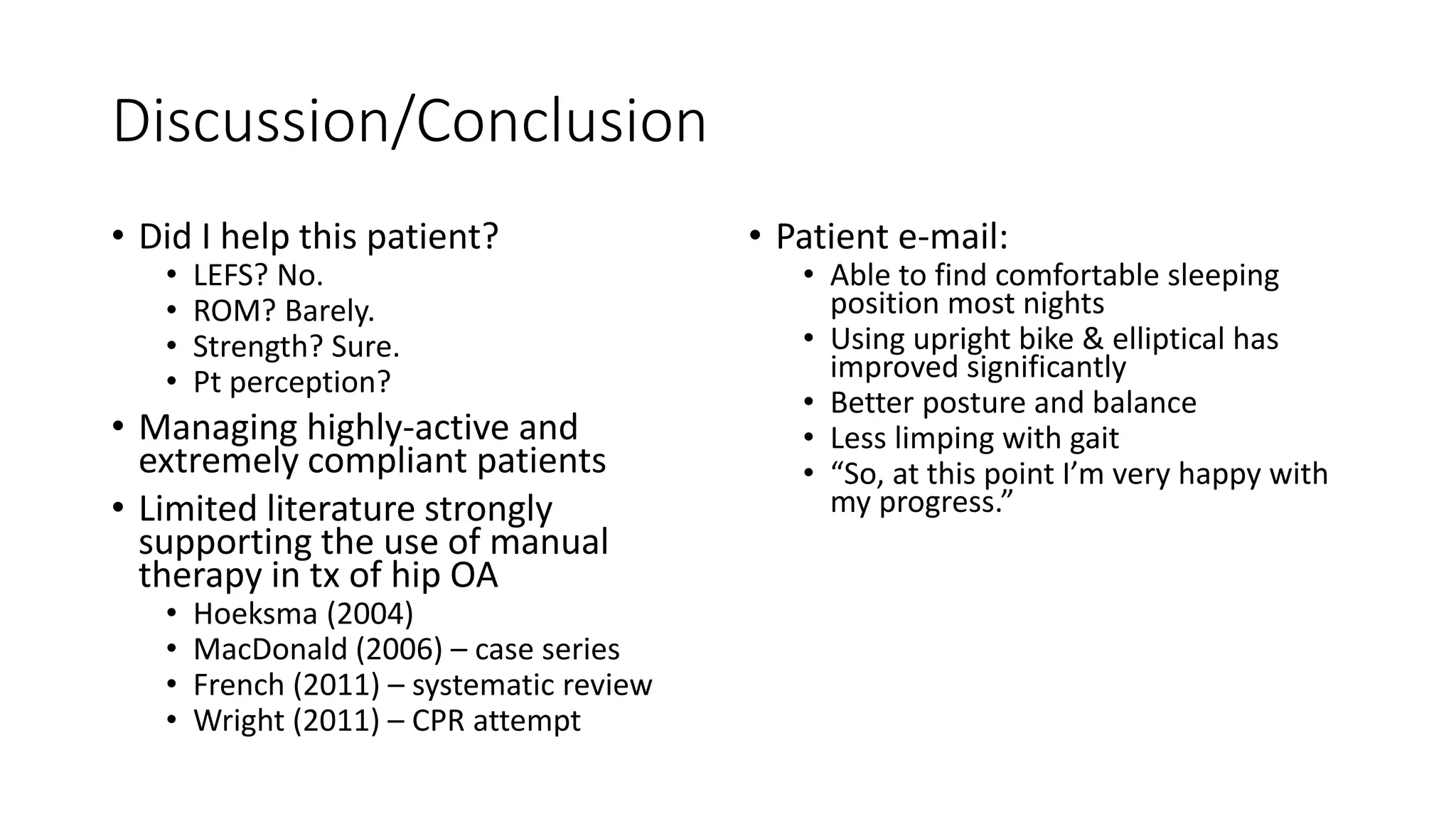 Manual Therapy in the Management of the Older Adult with Hip ...