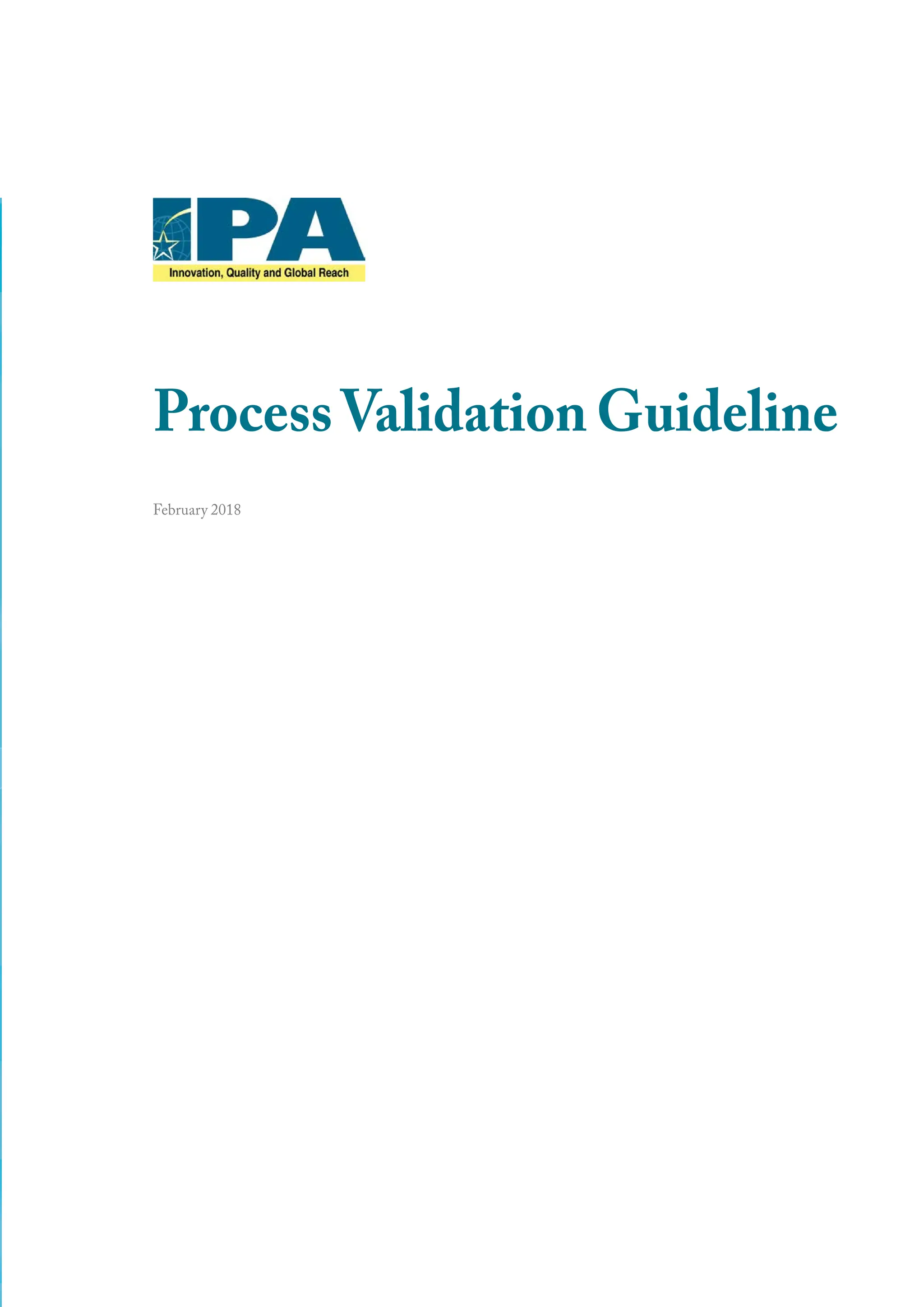IPA Process Validation Guidelines- Indian Pharmaceutical Alliance | PDF