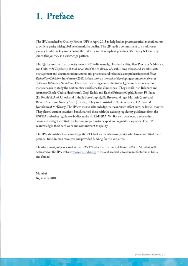 IPA Process Validation Guidelines- Indian Pharmaceutical Alliance | PDF