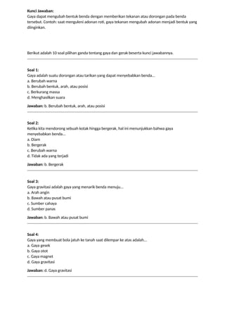 Soal IPAS Kelas 4 bab 3.................................................................... | DOCX