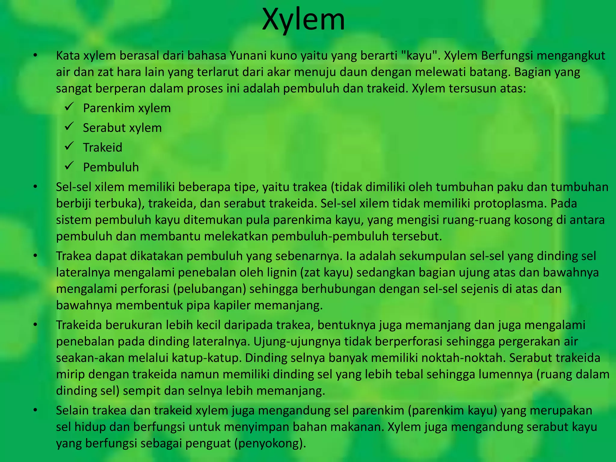 Ipa sistem transportasi pada tumbuhan | PPTX