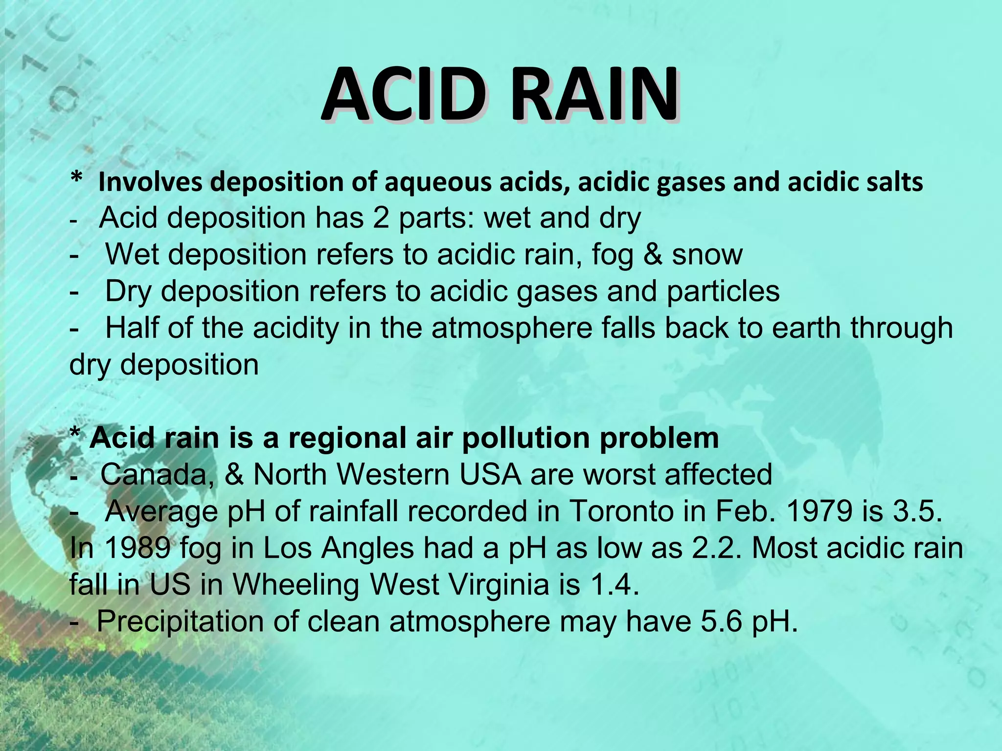Acid rain, ozone depletion, Global warming | PPT
