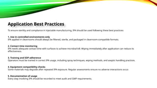 IPA Usage Guidelines for Safer Injectable Drug Units | PPTX