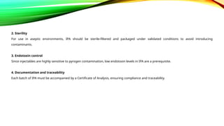 IPA Guidelines in Injectable Drug Manufacturing Units | PPTX