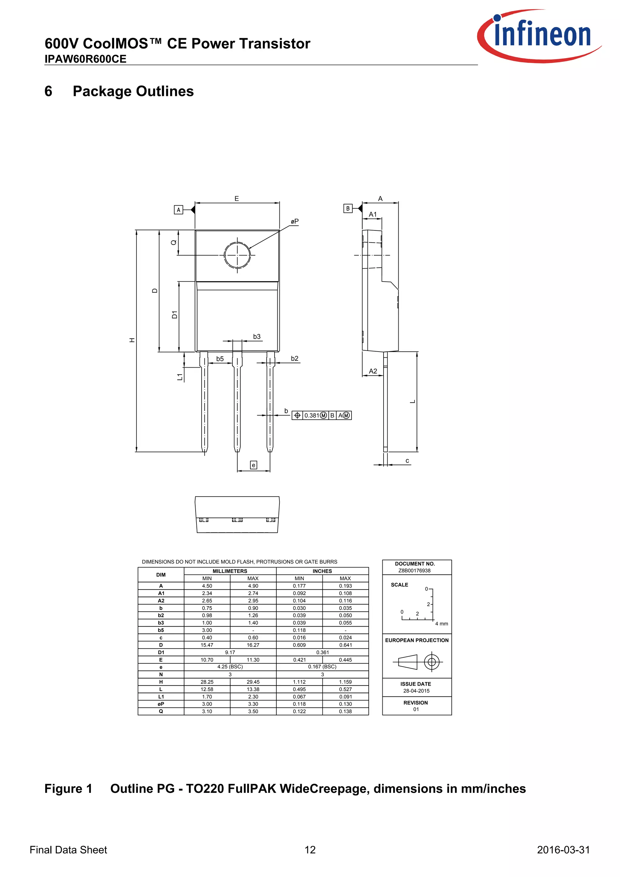 Original Mosfet N-channel IPAW60R600 60S600CE 600V 6A TO-220F New | PDF