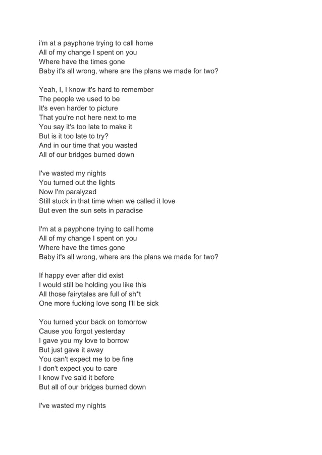 payphone lyrics | PDF