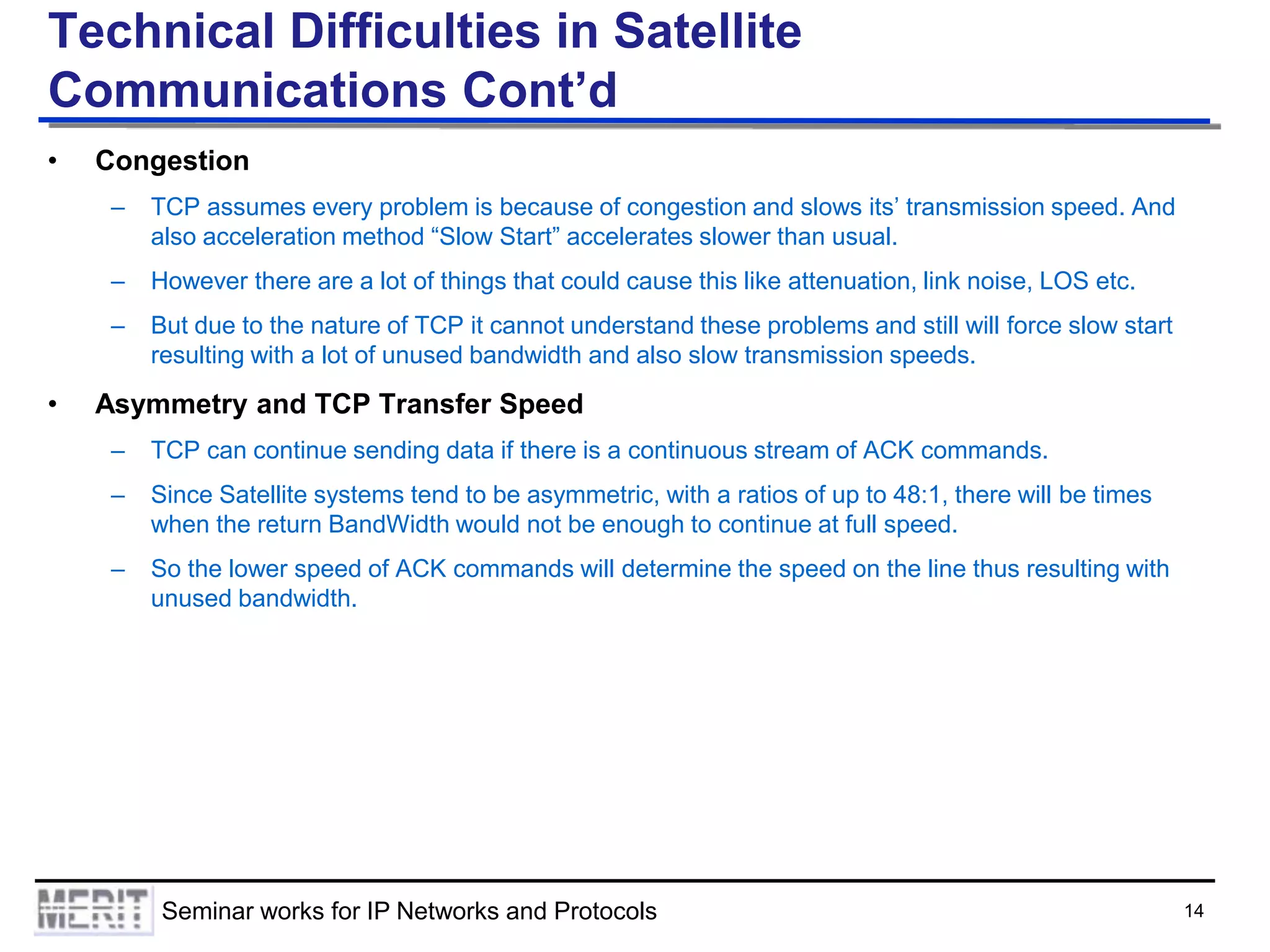 IP based communications over satellites | PPTX