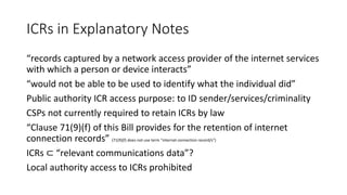 Investigatory Powers Bill & ICRs | PPTX