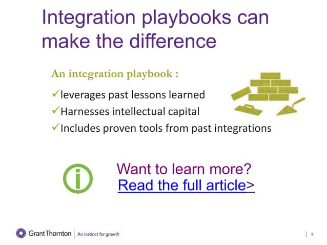M&A success: Using an integration playbook to make your deal work ...