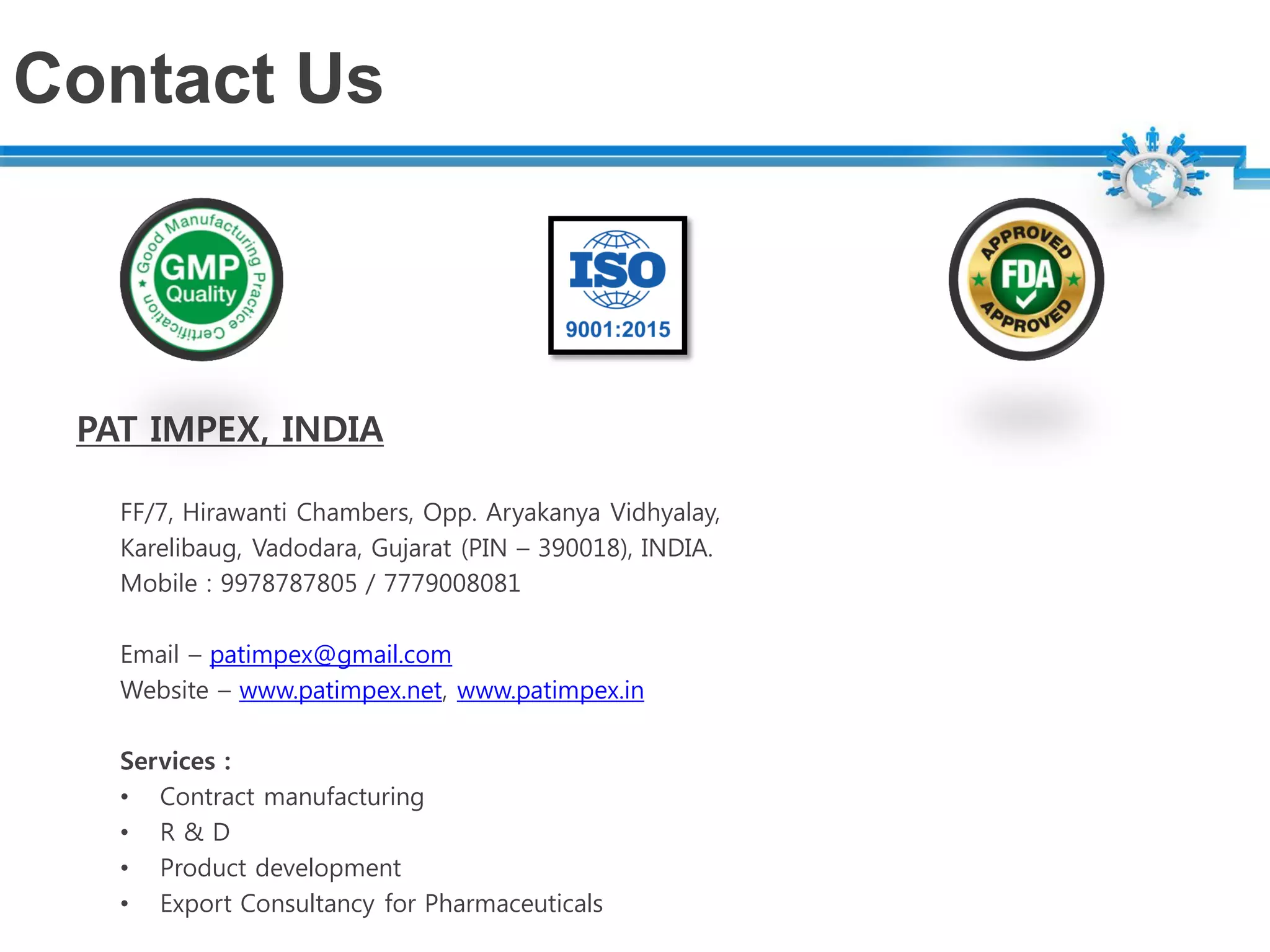 IP BP USP PHARMA GRADE CHEMICALS PAT IMPEX | PPT