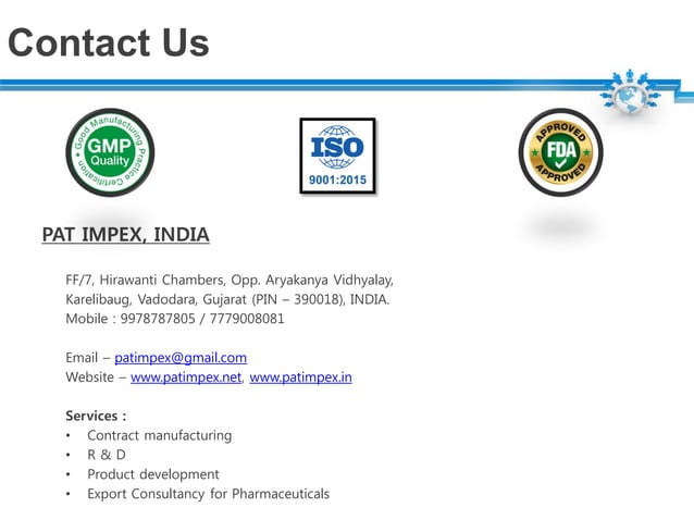 IP BP USP PHARMA GRADE CHEMICALS PAT IMPEX | PPT