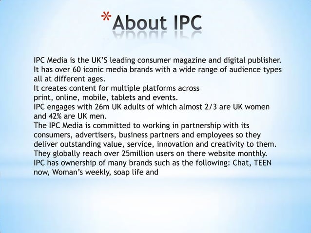 IPC | PPTX | Media Industry | Industries