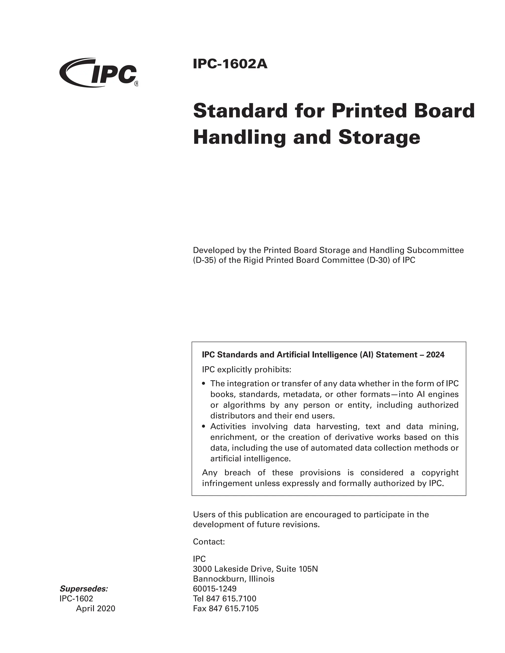 IPC-1602A_2024 Standard for Printed Board Handling and Storage.pdf