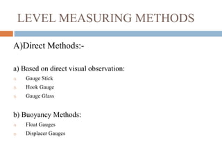 Liquid Level Measurement By Indirect Method | PPTX