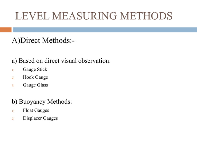 Liquid Level Measurement By Indirect Method | PPTX | Physics | Science