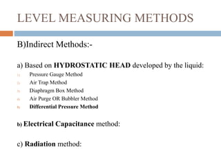 Liquid Level Measurement By Indirect Method | PPTX