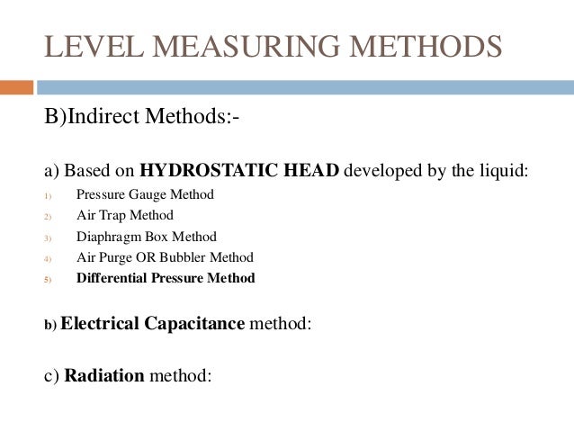Indirect Measurement Methods