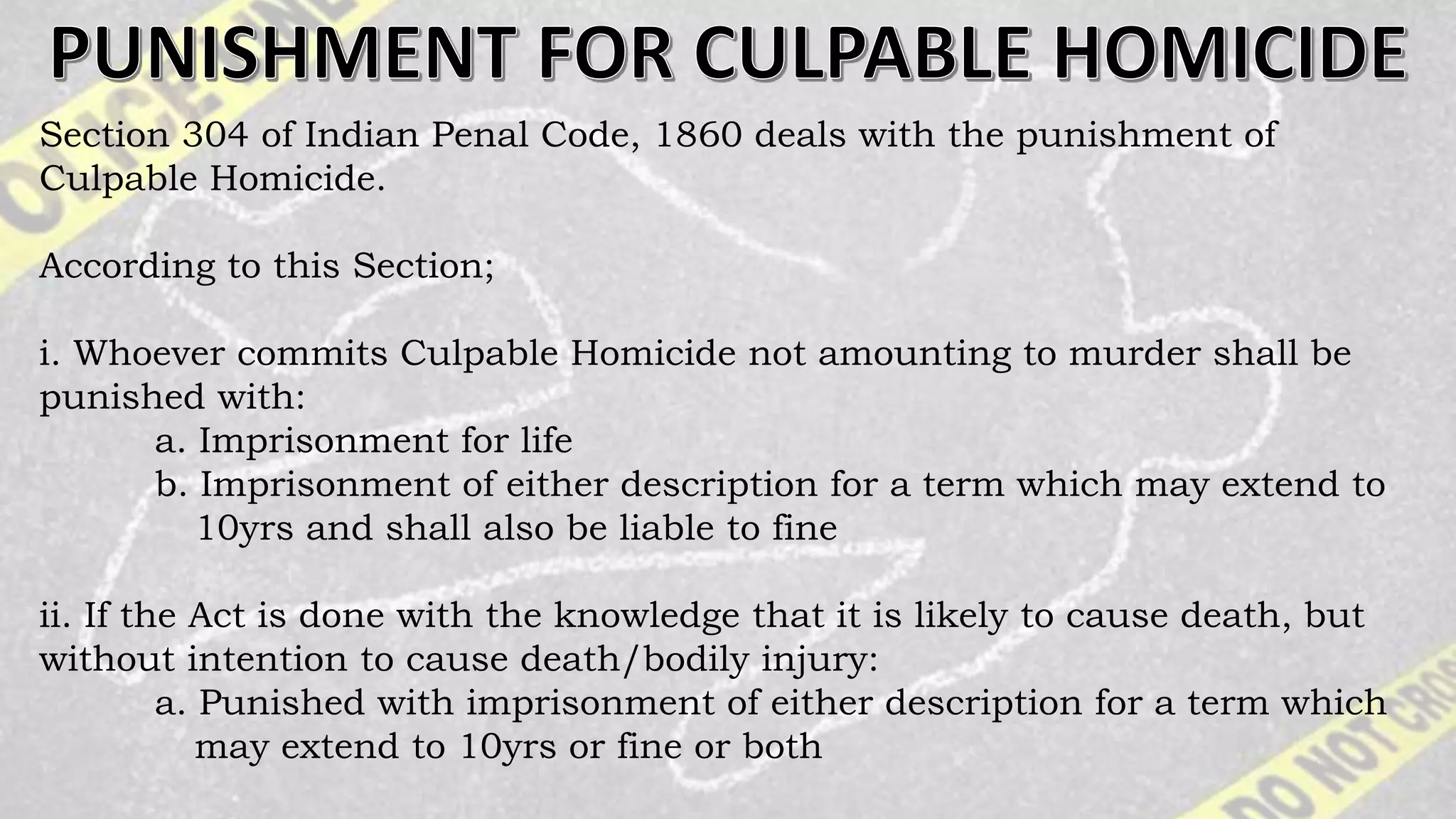 Culpable Homicide and Murder | PPTX