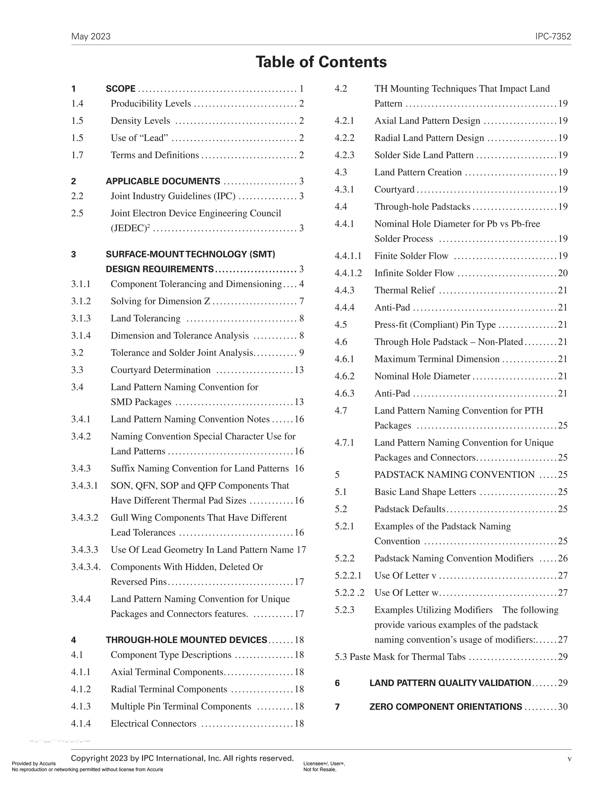 IPC-7352_2023 Generic Guideline for Land Pattern Designpdf | PDF