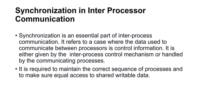 inter-process communication approaches and its usage | PPT