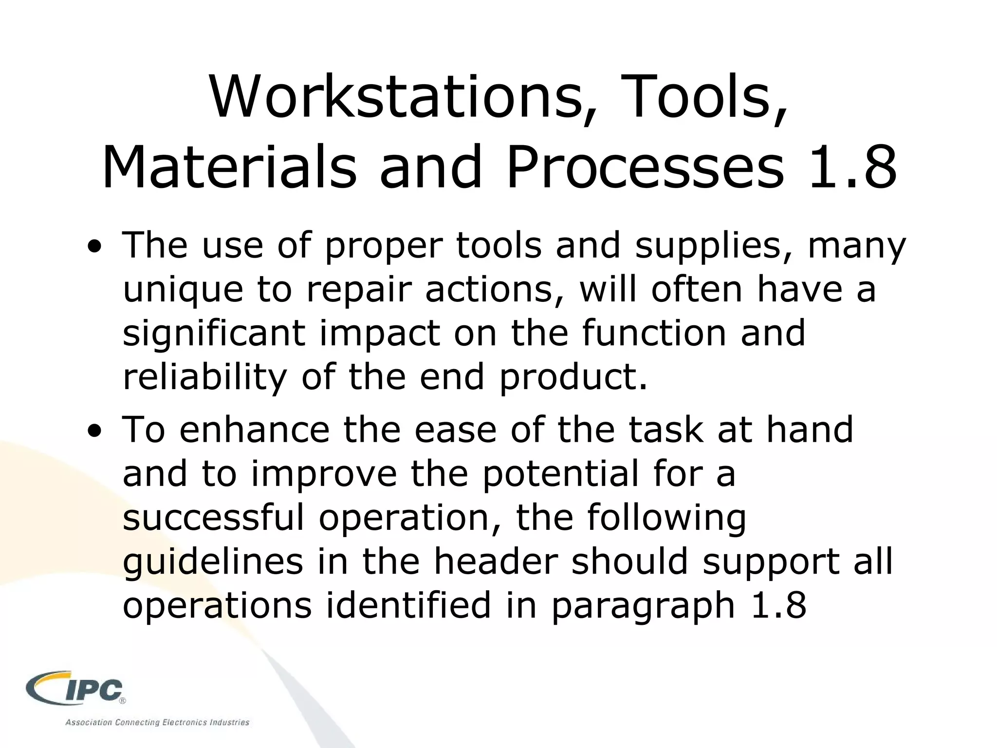 IPC 7711/7721 Revision B Rework, Modification & Repair of Electronic ...