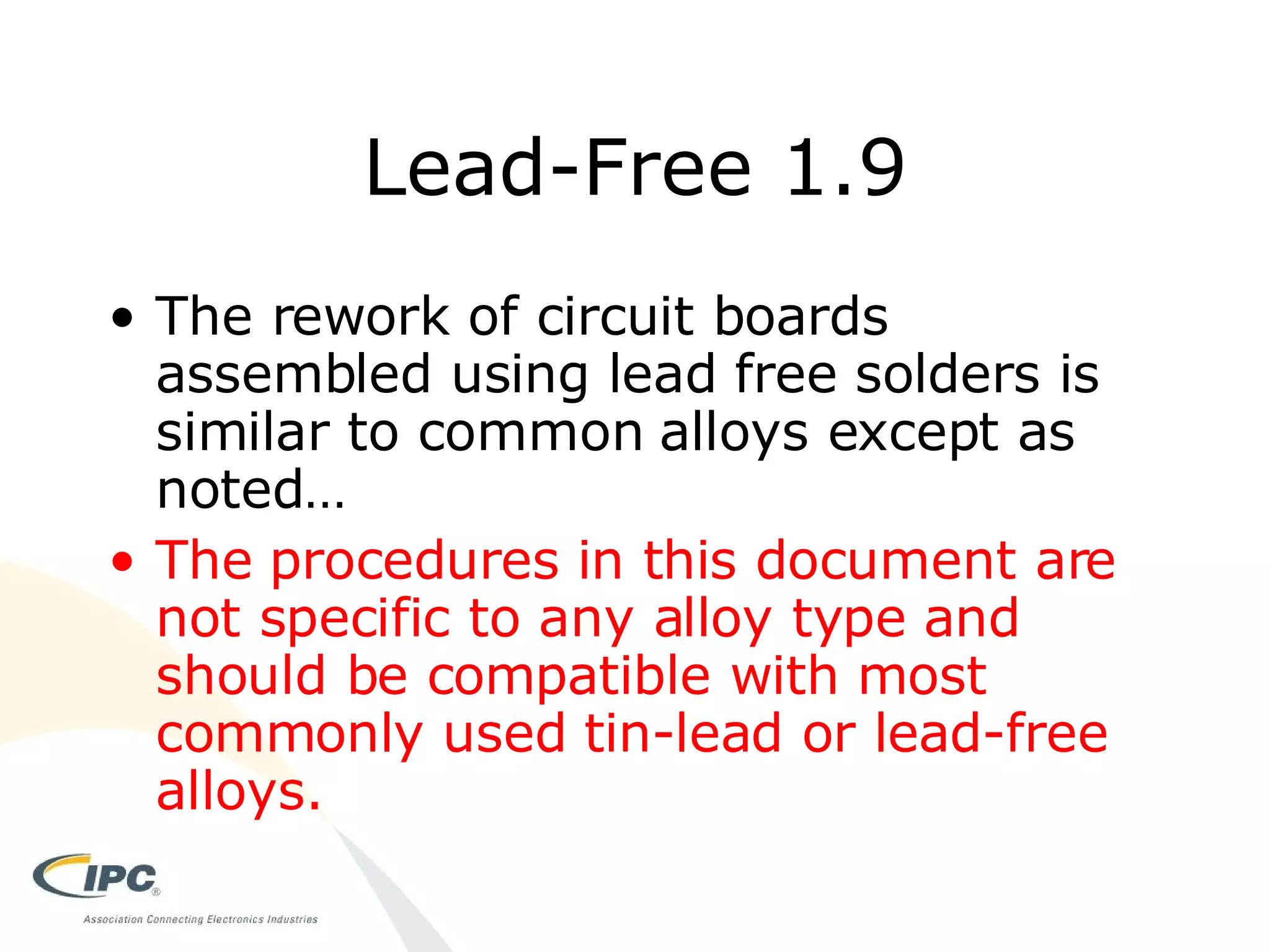 IPC 7711/7721 Revision B Rework, Modification & Repair of Electronic ...