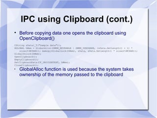 Ipc clipboard and data copy | PPT | Computing | Technology & Computing