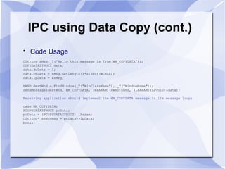 Ipc clipboard and data copy | PPT | Computing | Technology & Computing