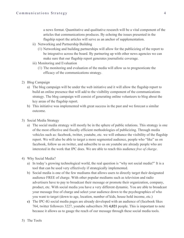 Communications Strategy for the Flagship Report | PDF