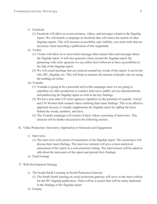 Communications Strategy for the Flagship Report | PDF