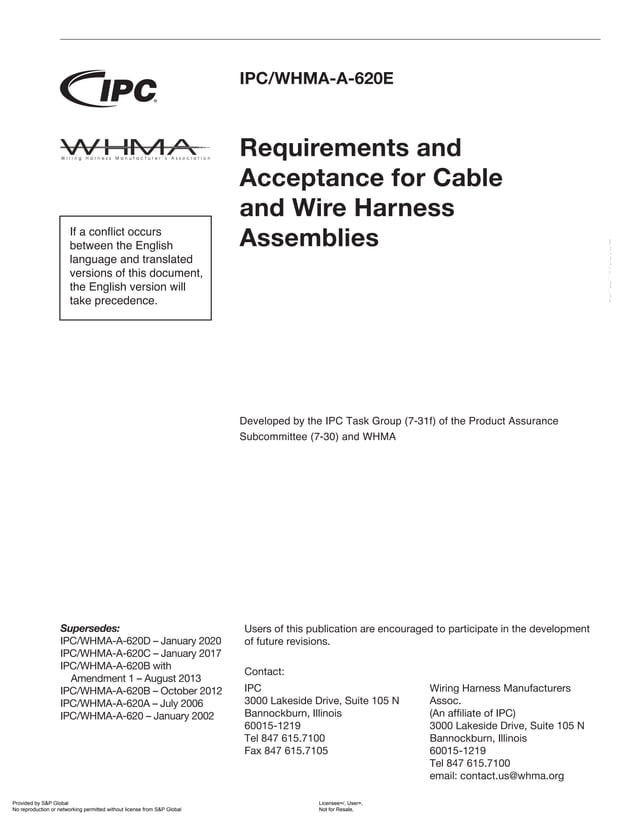 IPC-WHMA-A-620E EN 2022 Requirements and Acceptance for Cable and Wire Harness Assemblies.pdf ...