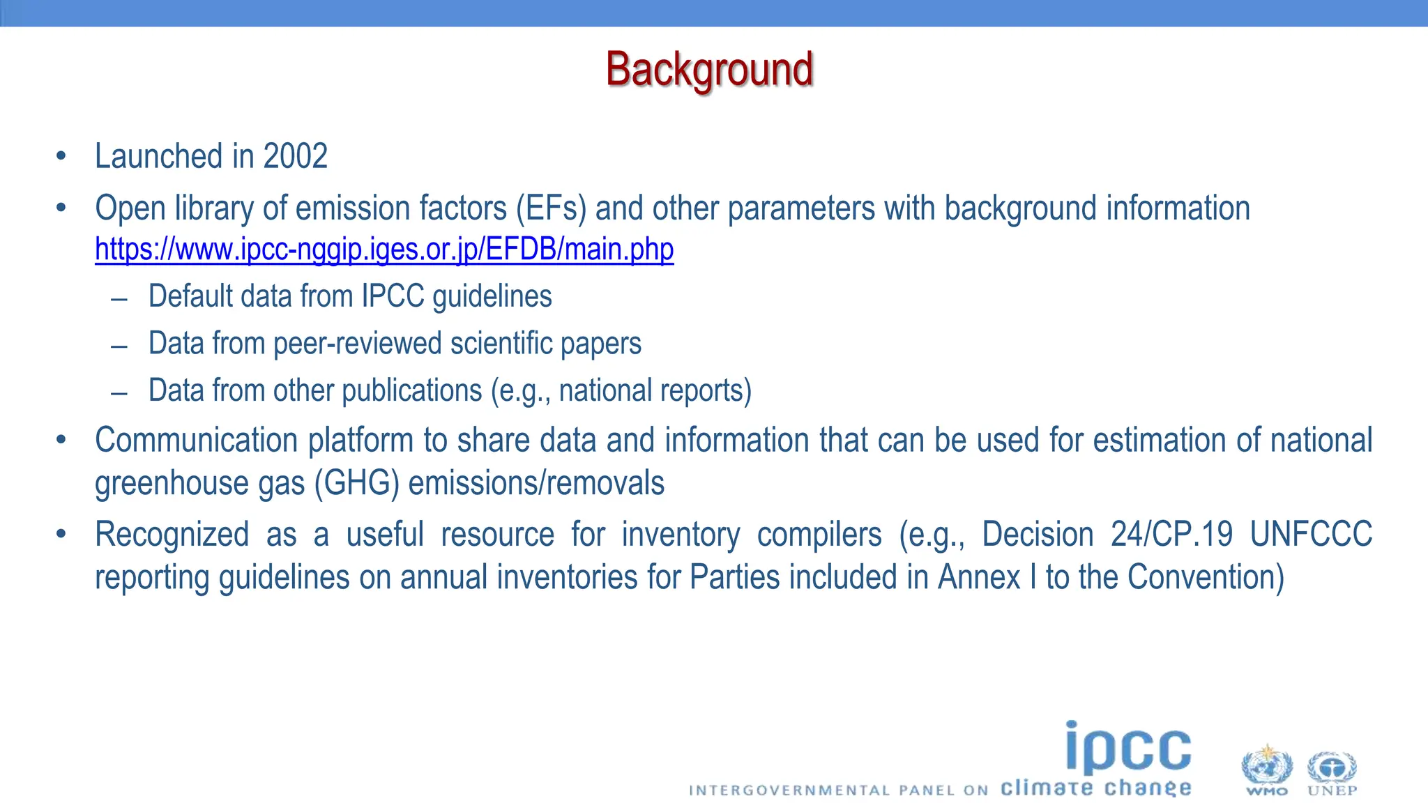IPCC Emission Factor Database (EFDB) | PPTX