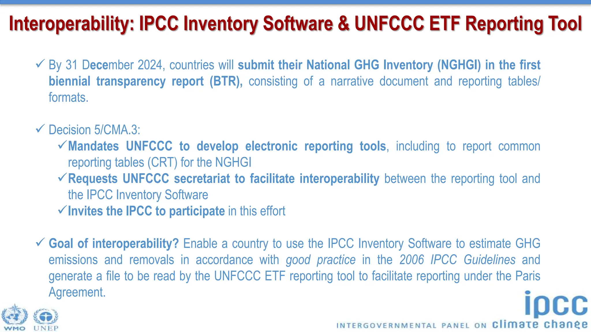 Overview of the IPCC Inventory Software for National Greenhouse Gas ...