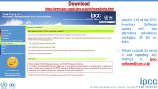Overview of the IPCC Inventory Software for National Greenhouse Gas ...