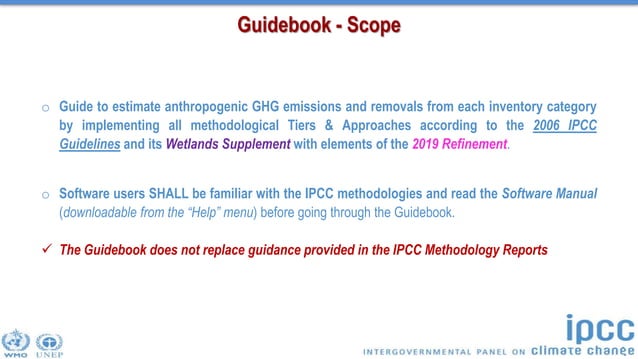 Overview of the IPCC Inventory Software for National Greenhouse Gas ...
