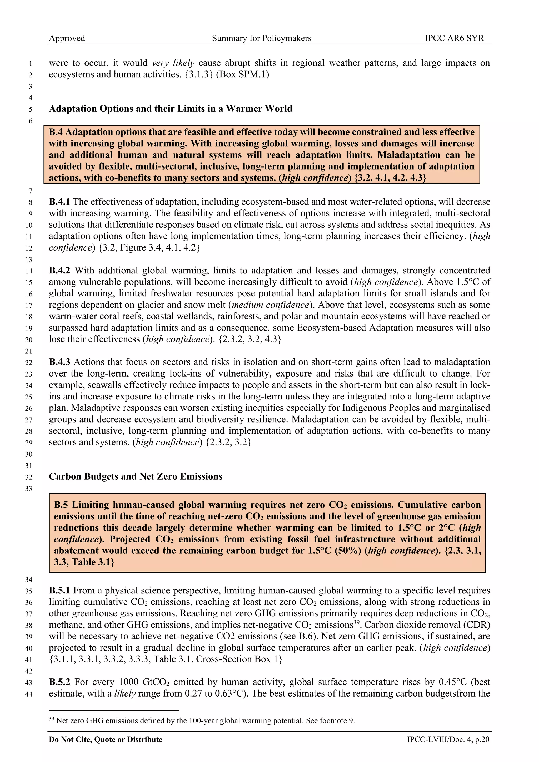 IPCC AR6 Synthesis Report: Summary for Policy Makers | PDF