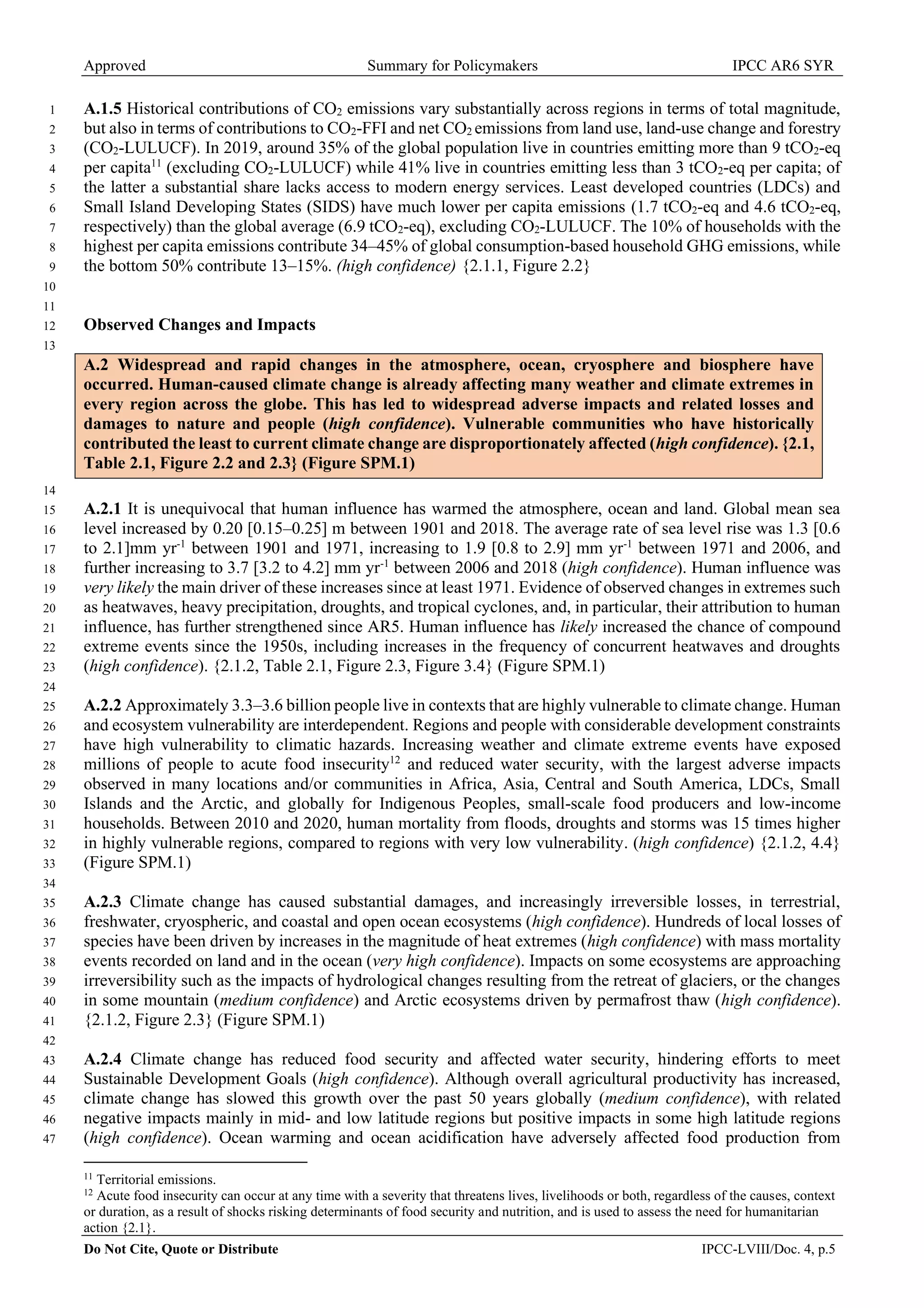 IPCC AR6 Synthesis Report: Summary for Policy Makers | PDF