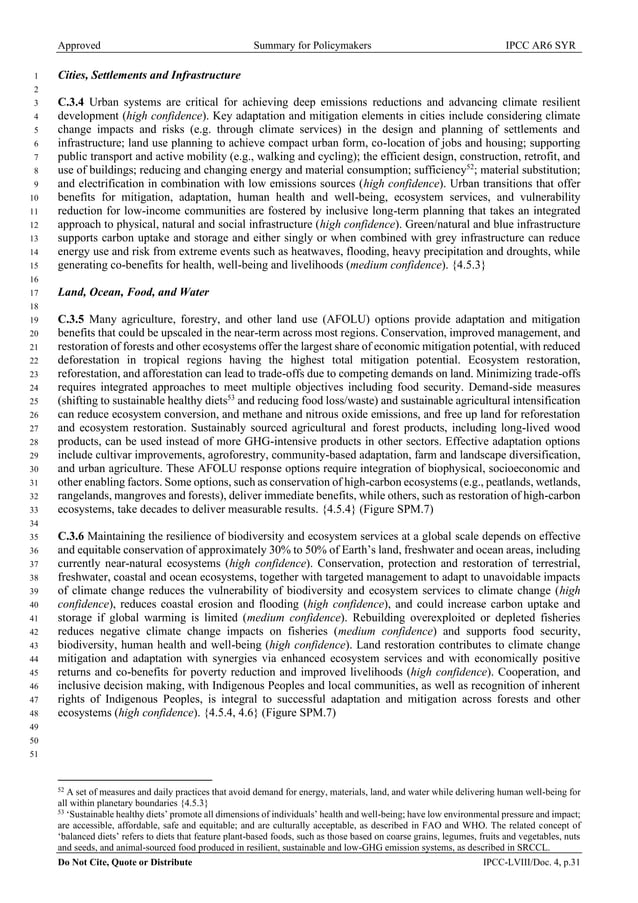 IPCC AR6 Synthesis Report: Summary for Policy Makers | PDF